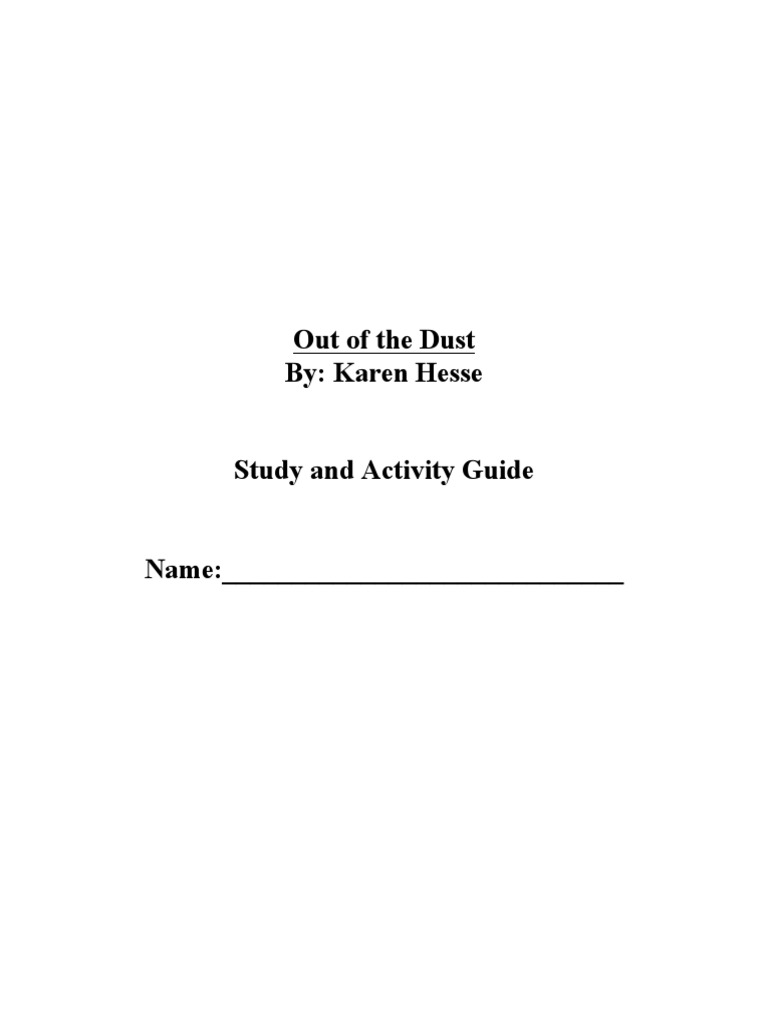 Study Guide Out of The Dust | PDF | Language Arts & Discipline | Wellness