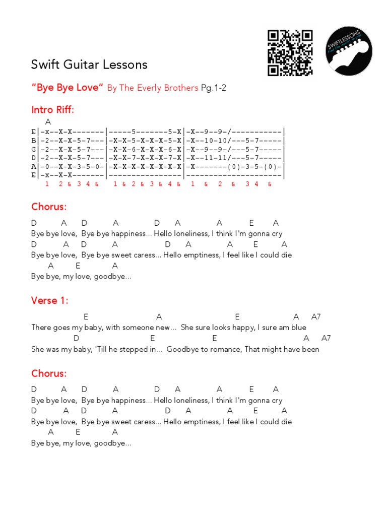 Bye Bye Love Tabs and Chords | PDF