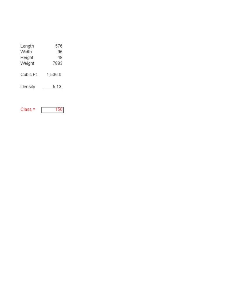 Freight Class Density Calculation Guide | PDF