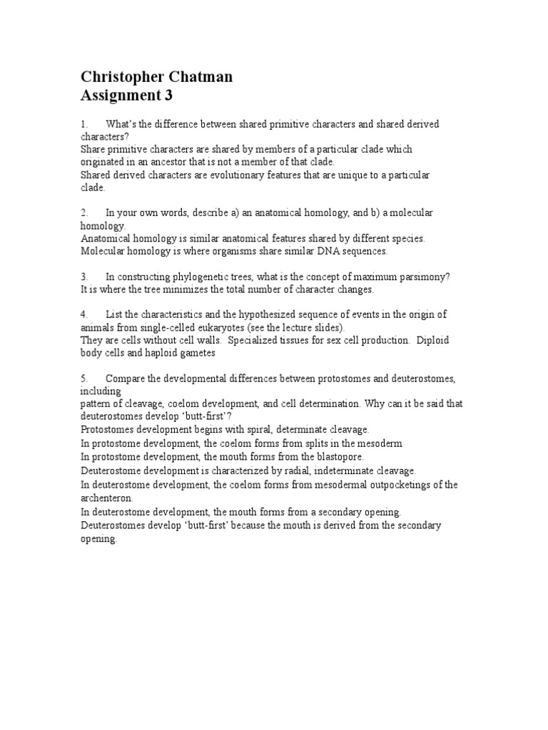 Christopher Chatman Assignment 3 1 | PDF | Human | Amphibian