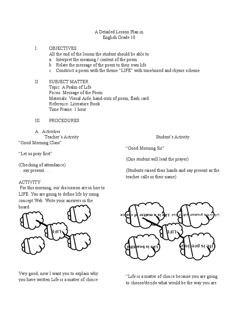 A Detailed Lesson Plan in | PDF | Lesson Plan | Poetry