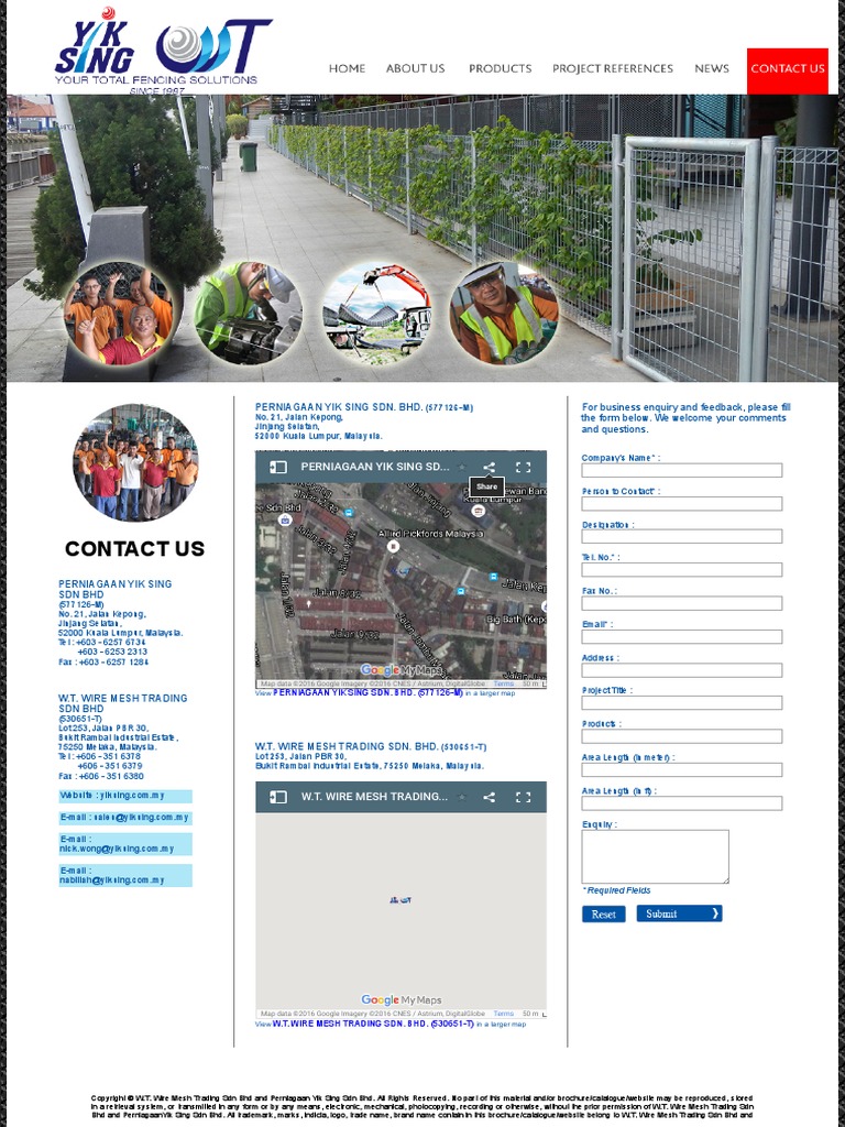 Contact Us: Perniagaan Yik Sing Sd.. | PDF