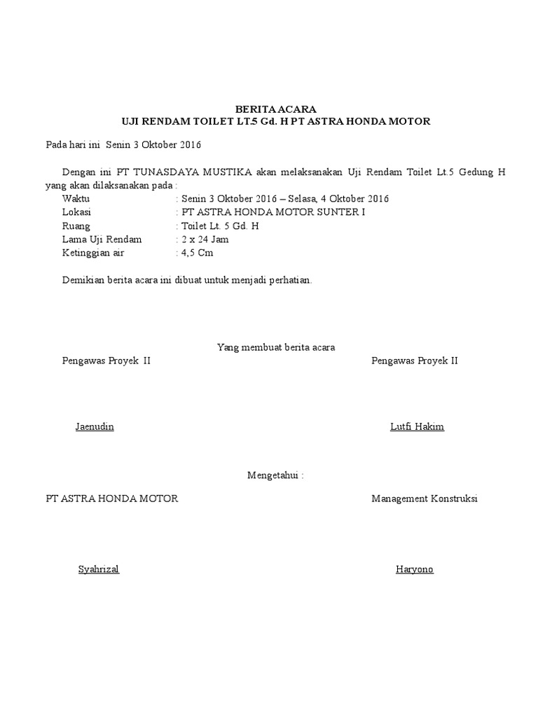 Contoh Berita-Acara | PDF