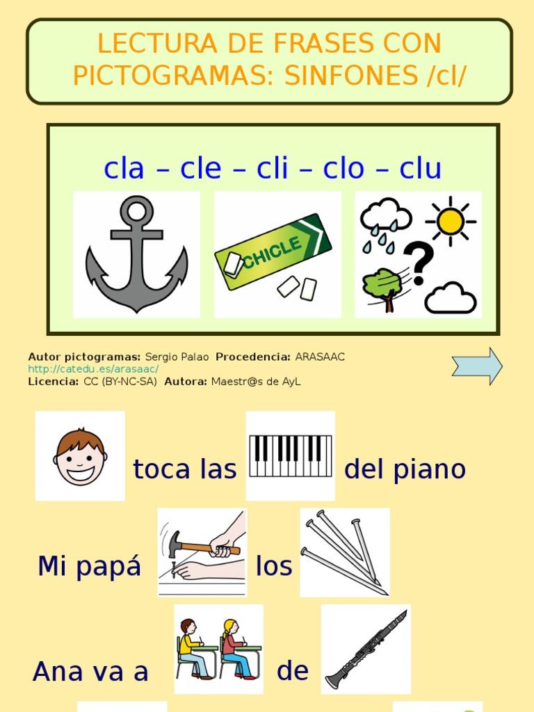 Lectura De Frases Con Pictogramas Sinfones Buscar Con