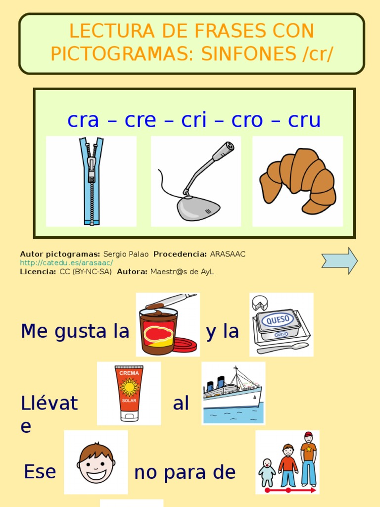 Lectura de Frases Con Pictogramas - Sinfon CR | PDF