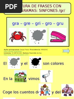 Palabras Con Gra Gre Gri Gro Gru Para Niños - Actividad del Niño