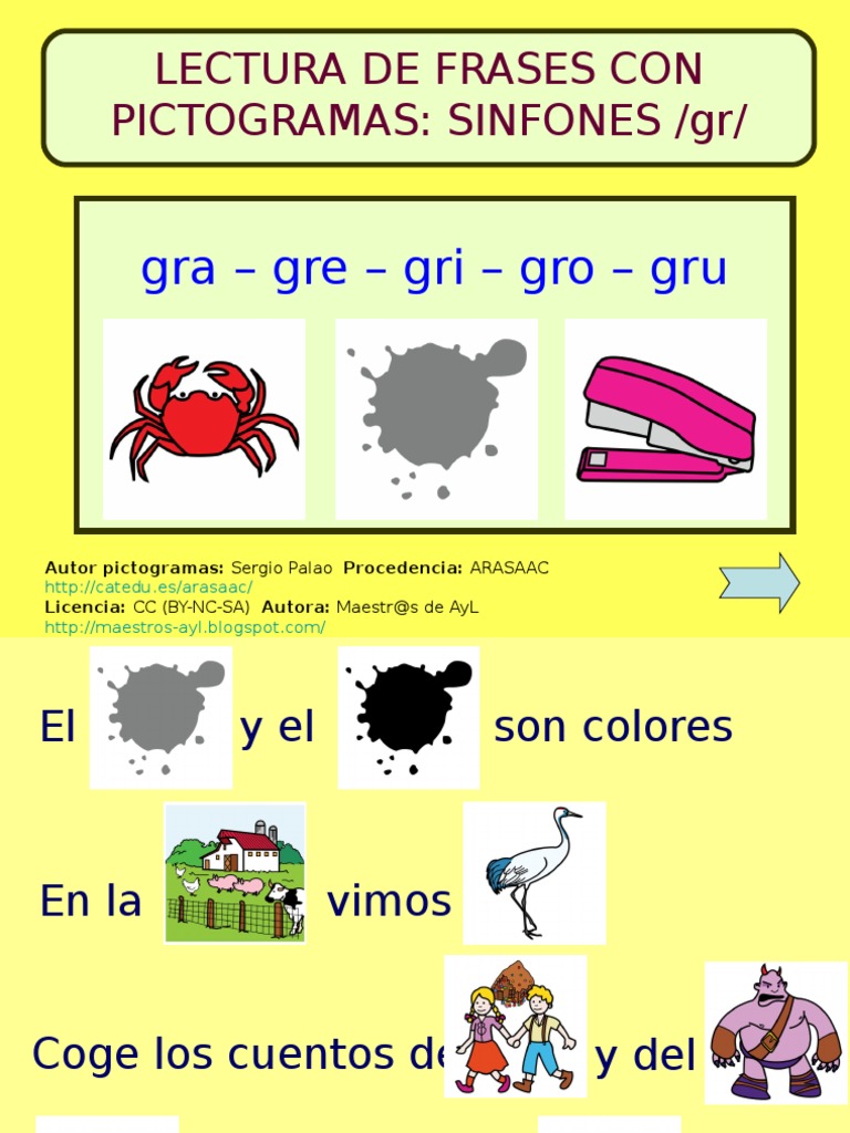 Lectura De Frases Con Pictogramas Sinfones Buscar Con