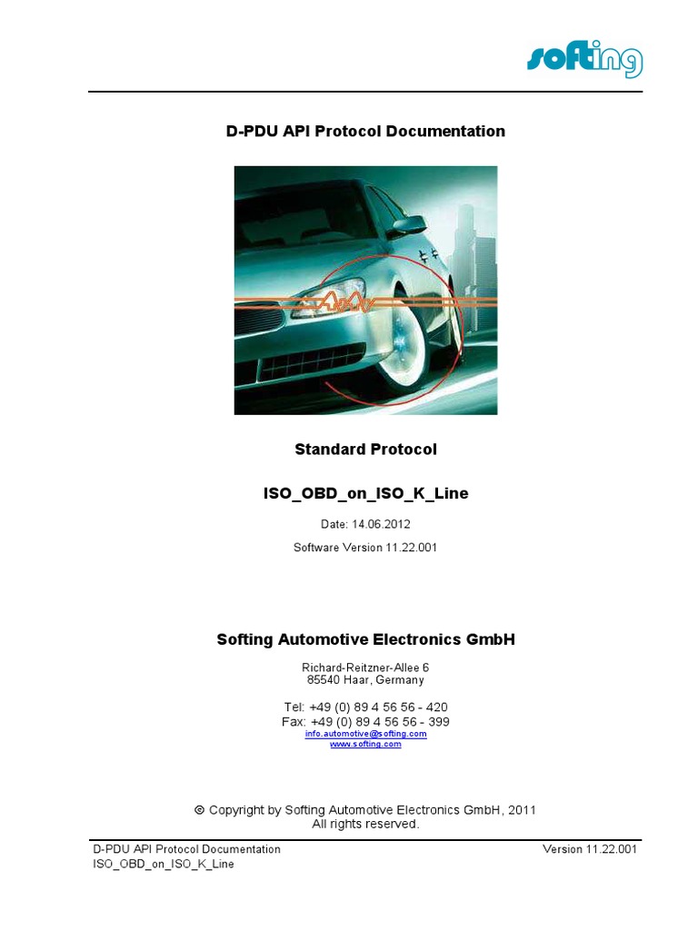 Documentation PDU-API ISO OBD On K Line | PDF | Application Programming Interface ...