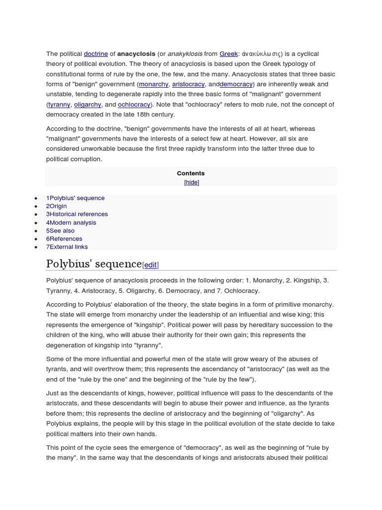 Anacyclosis | PDF | Social Institutions | Social Science