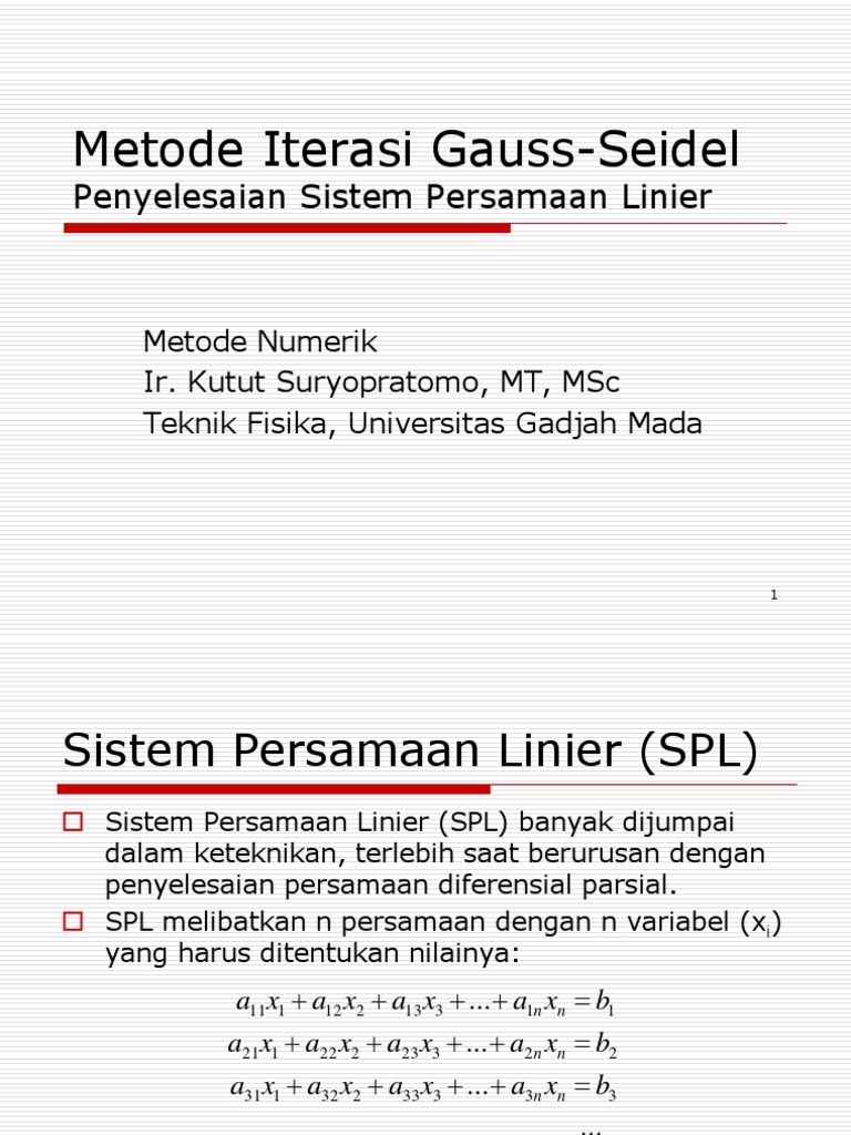 Metode Iterasi Gauss-Seidel | PDF