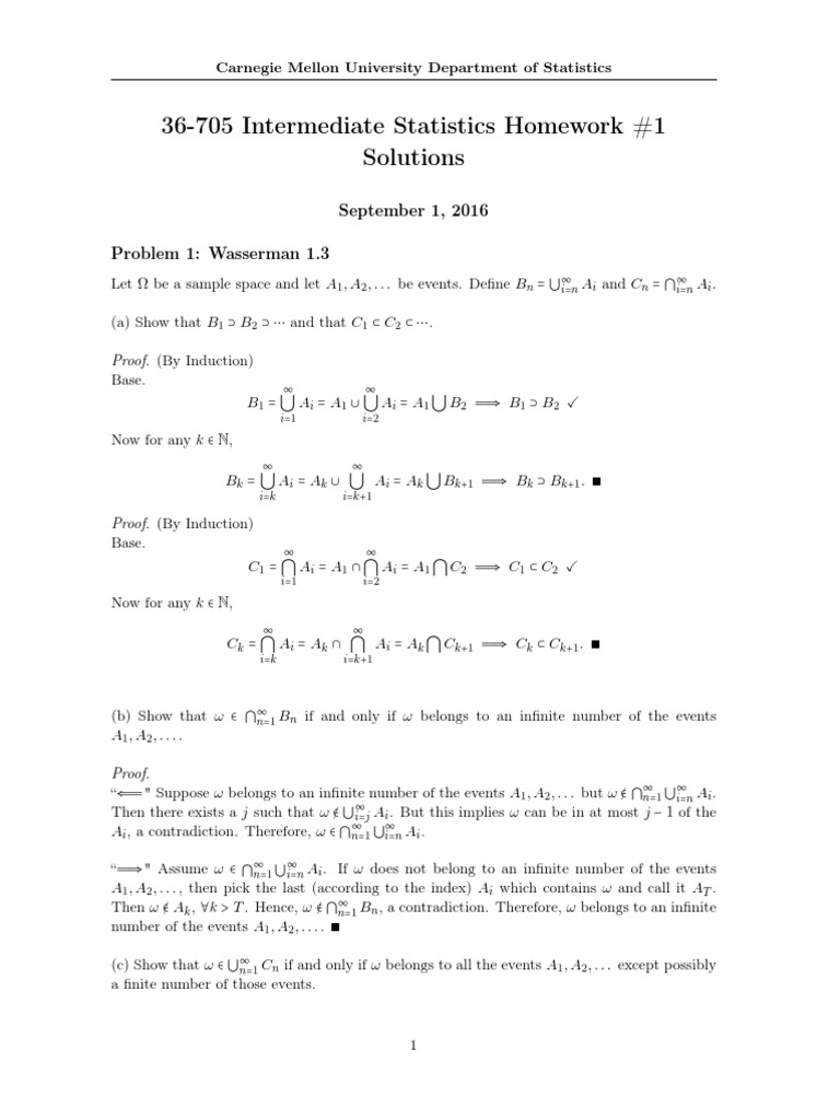 HW1 Sol | PDF | Probability Theory | Poisson Distribution