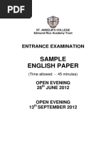 English Admission Test Grade 2 | PDF