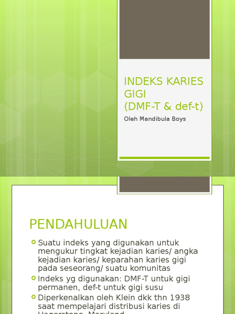 Indeks Karies Gigi DMF-T | PDF