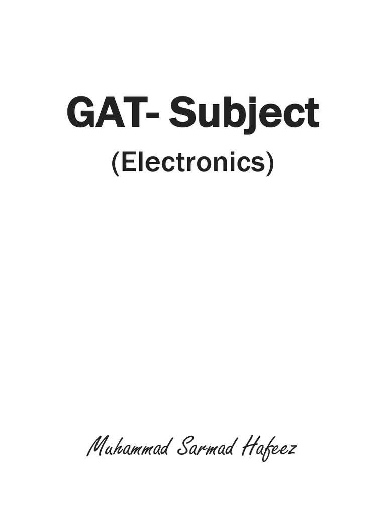 GAT - Subject (Electronics) | PDF | Semiconductors | Electrical ...