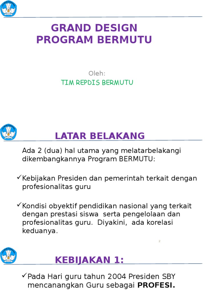 Grand Design Program BERMUTU | PDF | Bisnis