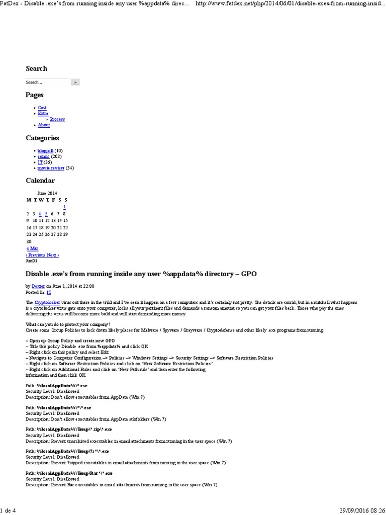 Appdata Gpo | PDF | Group Policy | Computer Virus