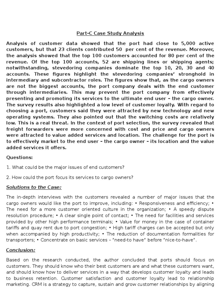 Port Case Study | PDF | Customer Relationship Management | Cargo