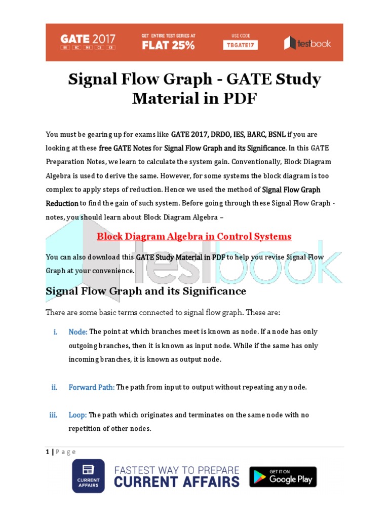 Signal Flow Graph - GATE Study Material in PDF | PDF | Combinatorics | Cybernetics