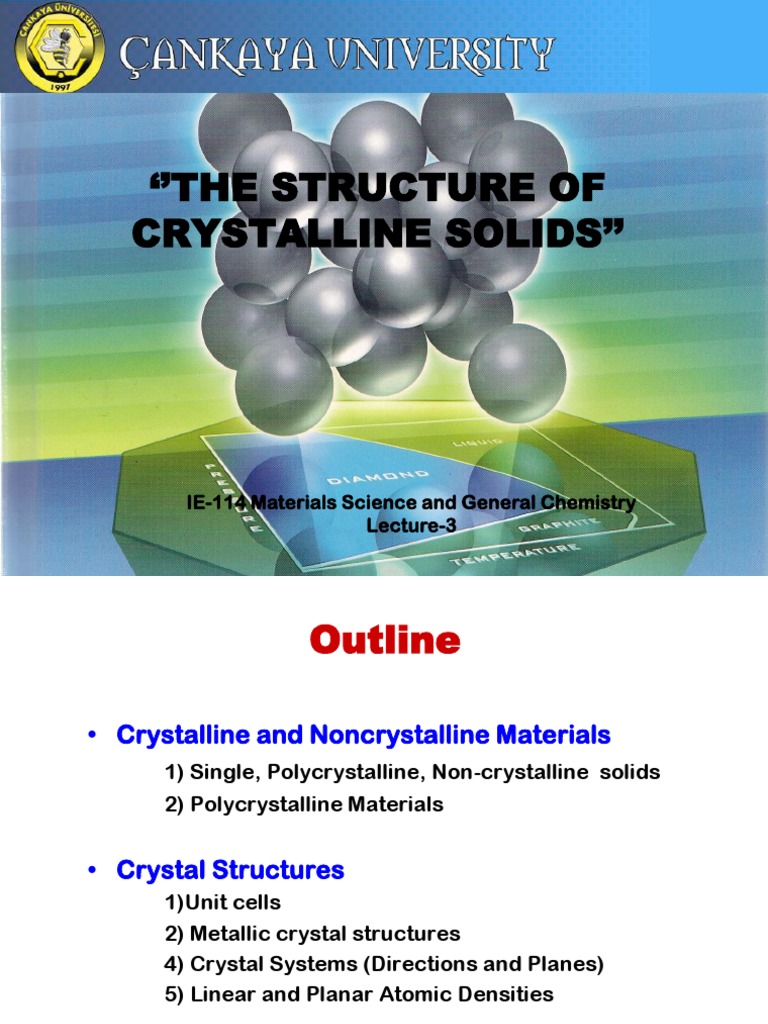 Lecture3-The Structure of Crystalline Solids | Crystal Structure | Crystal