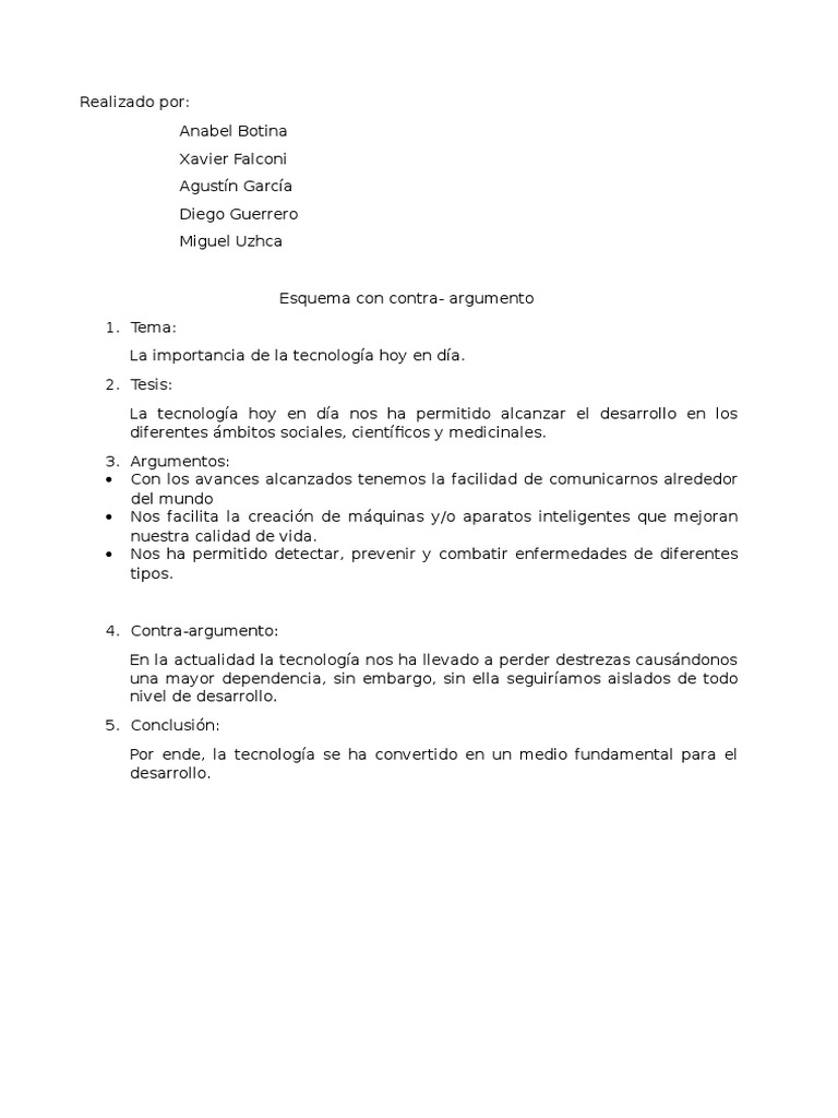 Esquema Contra Argumento | PDF | Vida | Ciencia y Tecnología