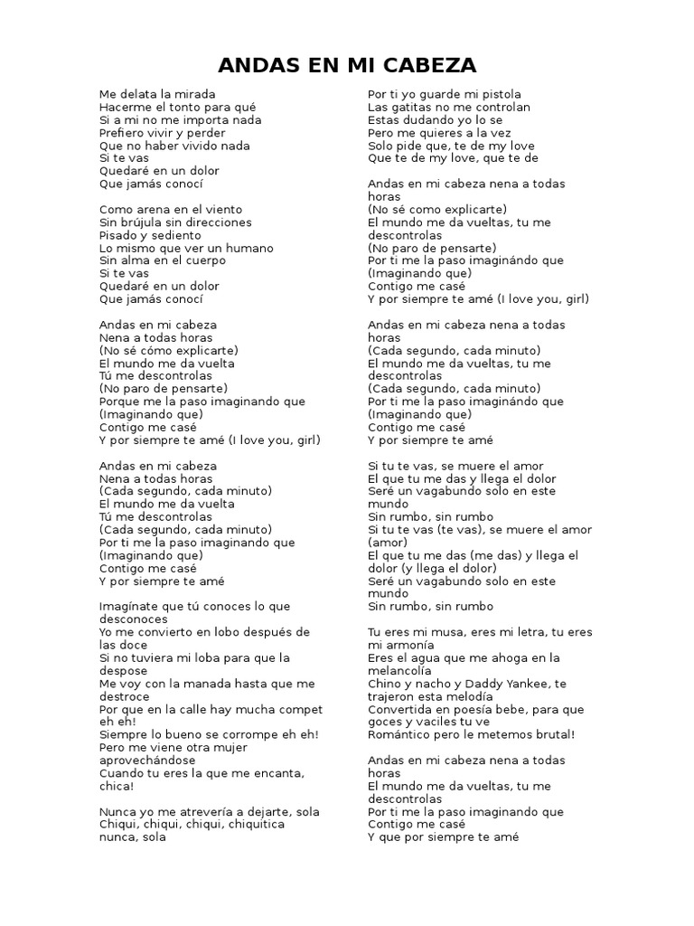 Andas en Mi Cabeza | PDF | Religión y creencia