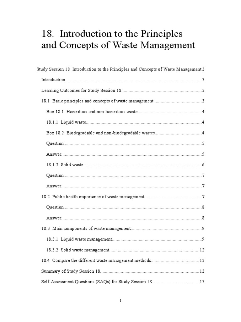 Introduction To The Principles and Concepts of Waste Management | PDF ...