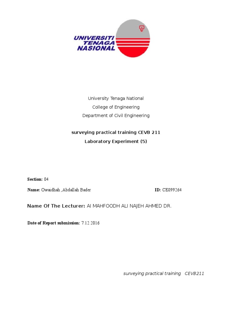 University Tenaga National College of Engineering Department of Civil ...