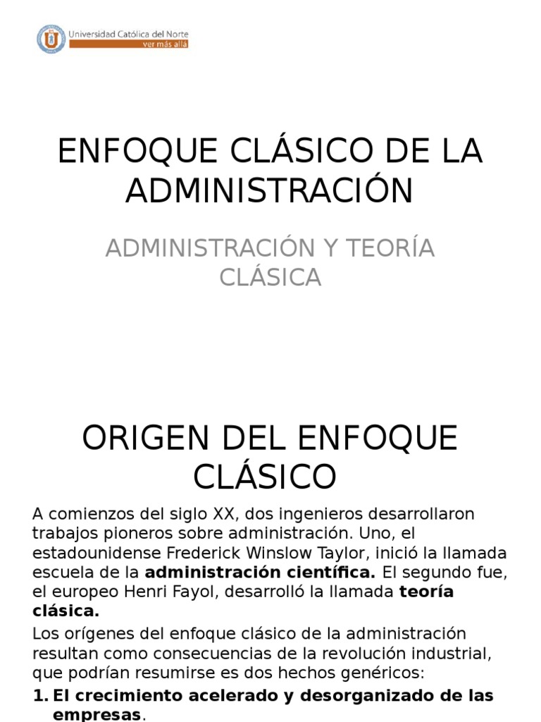 Enfoque Clasico de La Administracion | PDF | Planificación | Interacciones de disciplina académica