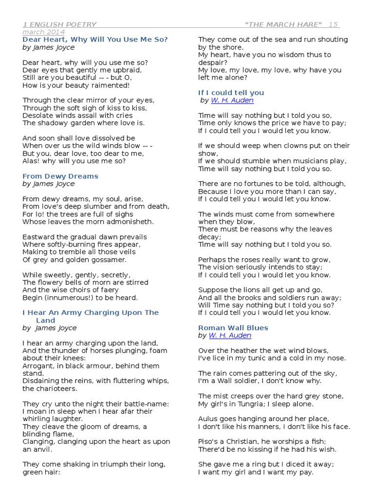 English Poetry Dla Uczniow Gimnazjum | PDF