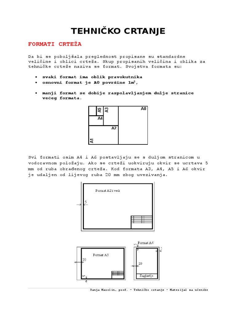Tehnicko Crtanje 5-8 Razreda | PDF
