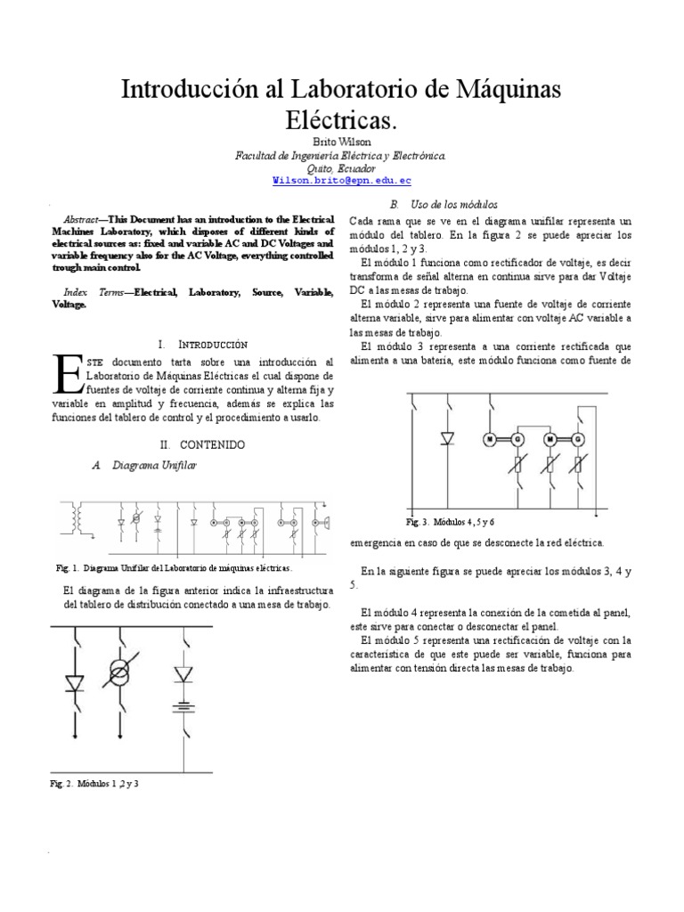 Introduccion Al Laboratorio de Máquinas Eléctricas | PDF | Corriente ...