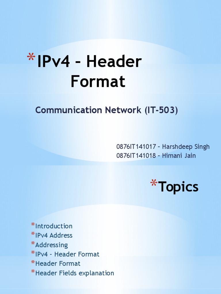 IPv4 - Header | PDF | Internet Protocols | Network Packet