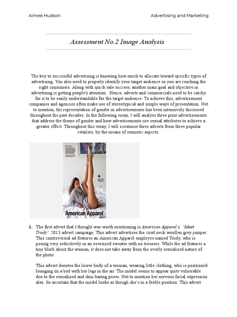 Anaylising The Media - Image Anaylsis | PDF | Advertising | Clothing