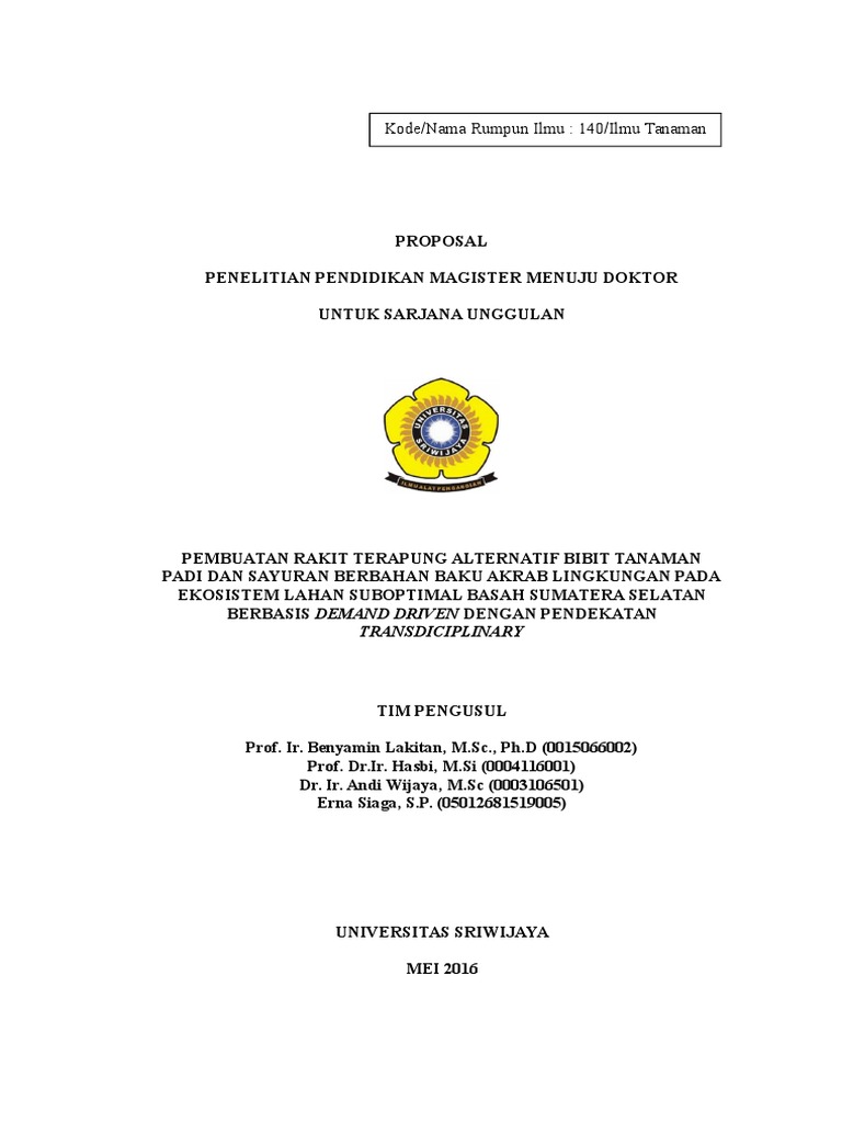 Lembar Pengesahan Proposal | PDF