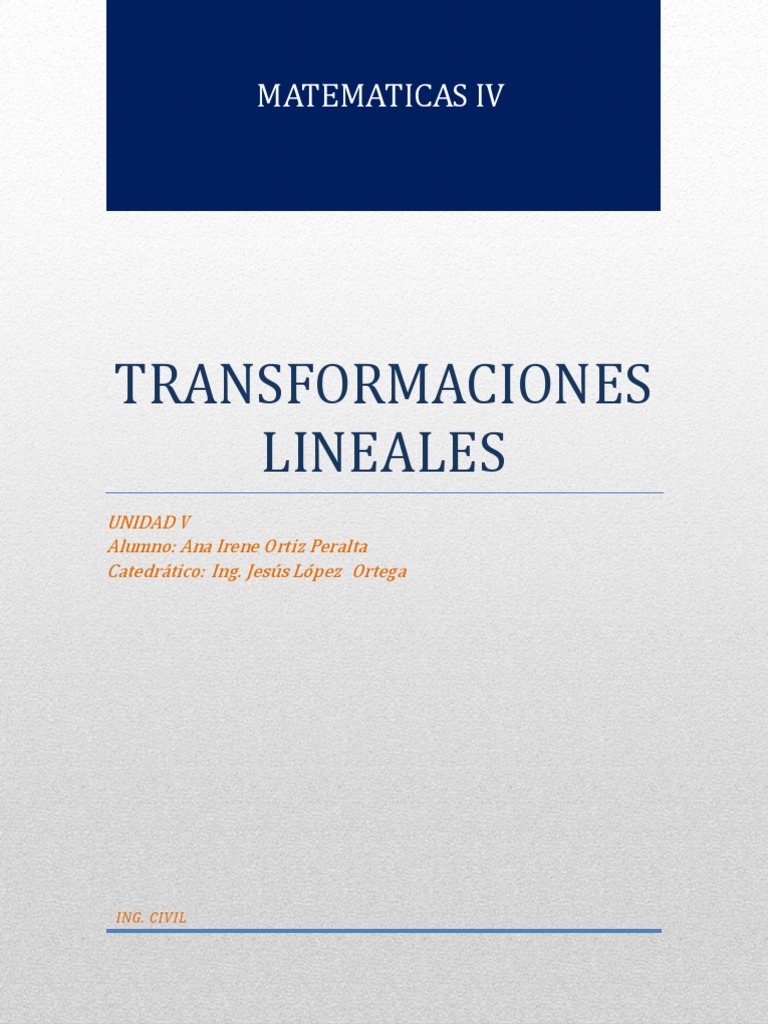 Transformaciones-Lineales | PDF | Mapa lineal | Espacio vectorial
