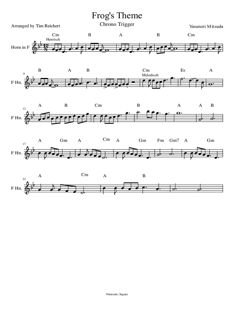 Chrono Trigger - Frog's Theme (Horn + Chords) | PDF