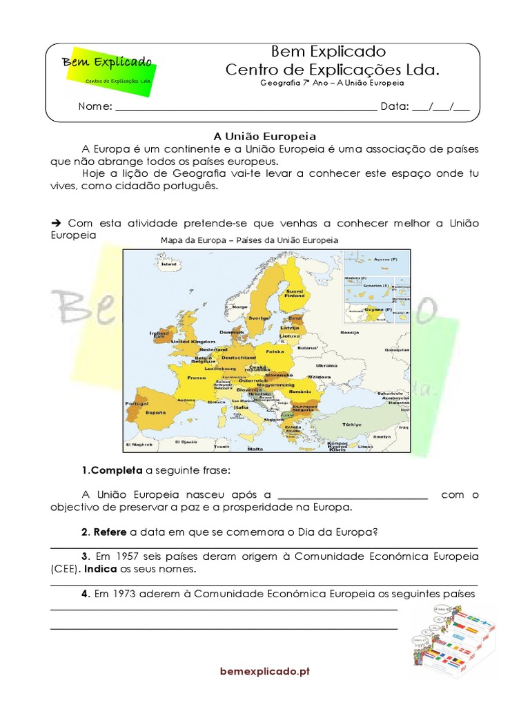 A.4.3 Ficha de Trabalho A União Europeia 1 | PDF