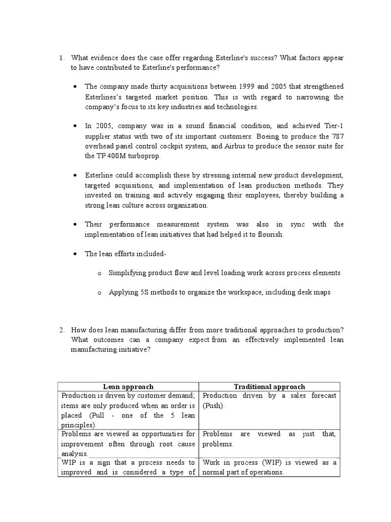 Esterline | PDF | Lean Manufacturing | Enterprise Resource Planning