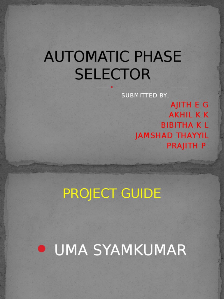 Automatic Phase Selector | PDF | Electronic Circuits | Relay