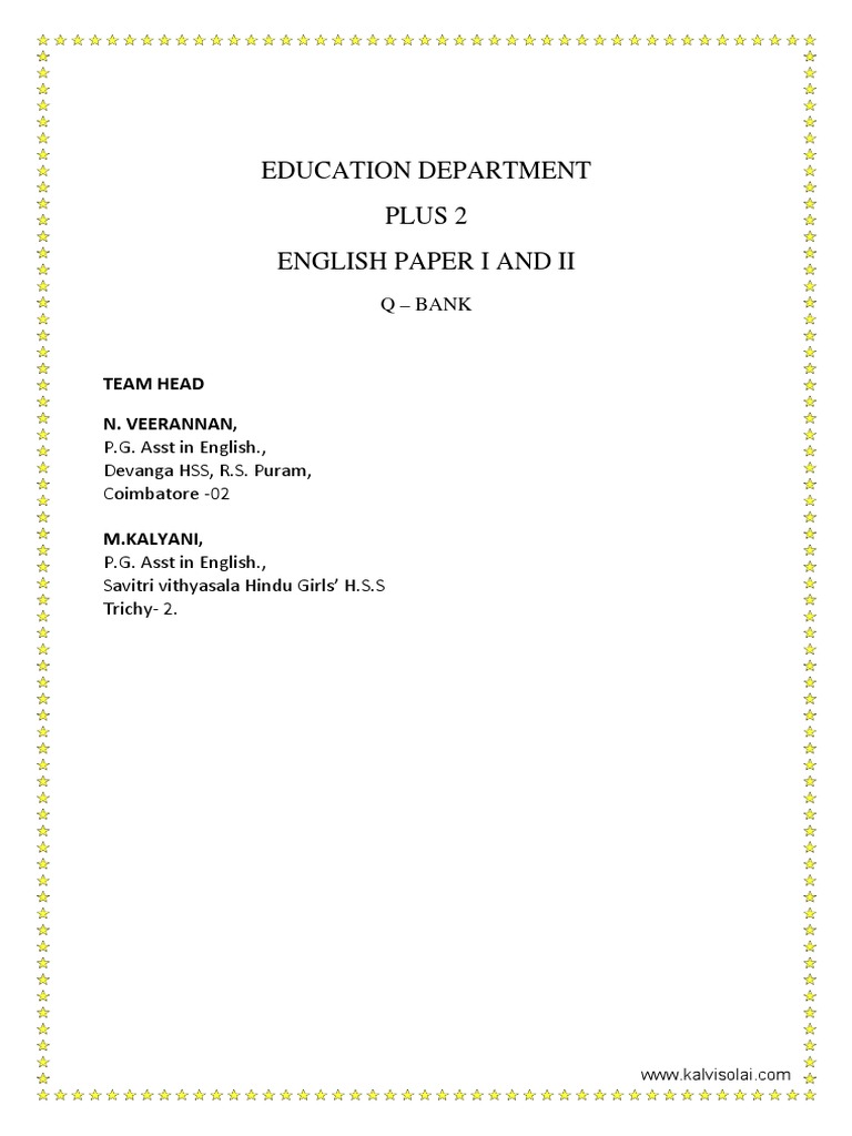 12th English I II Paper Guide | PDF | Verb | Julius Caesar