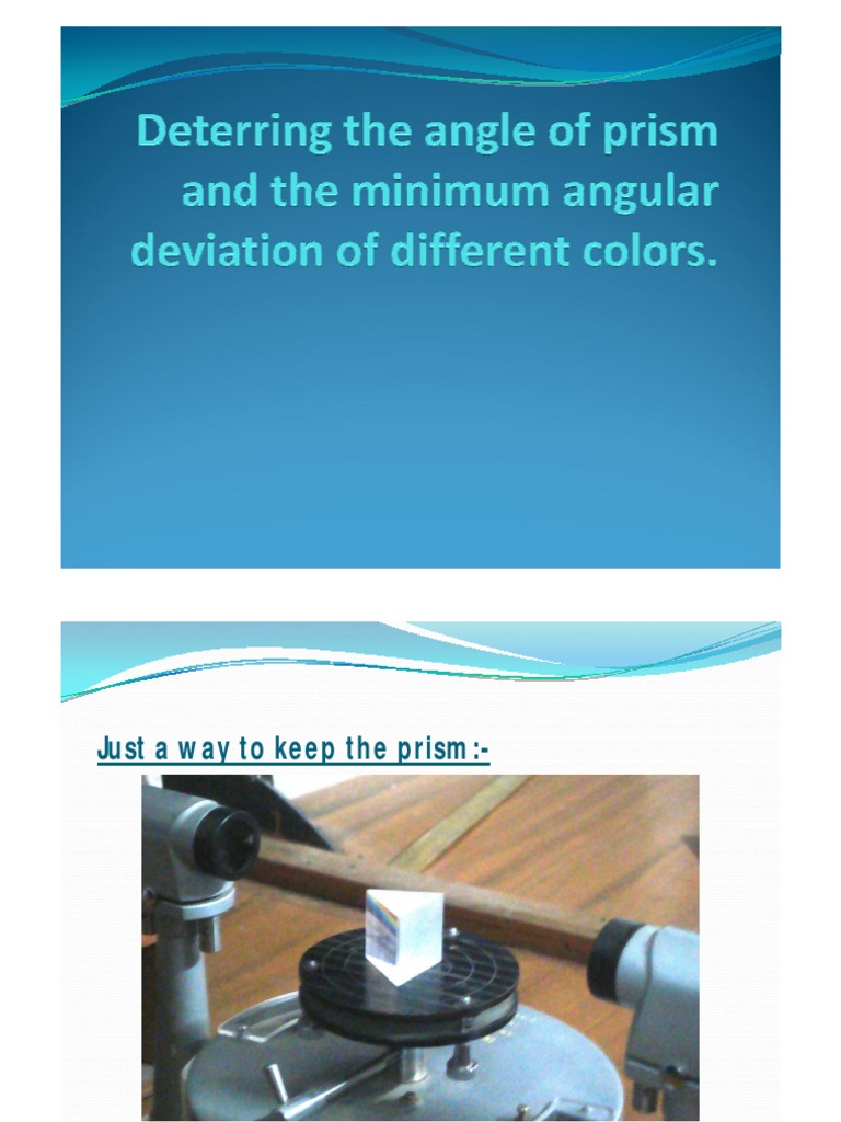 Prism Angle And Minimum Deviation Pdf Prism Angle