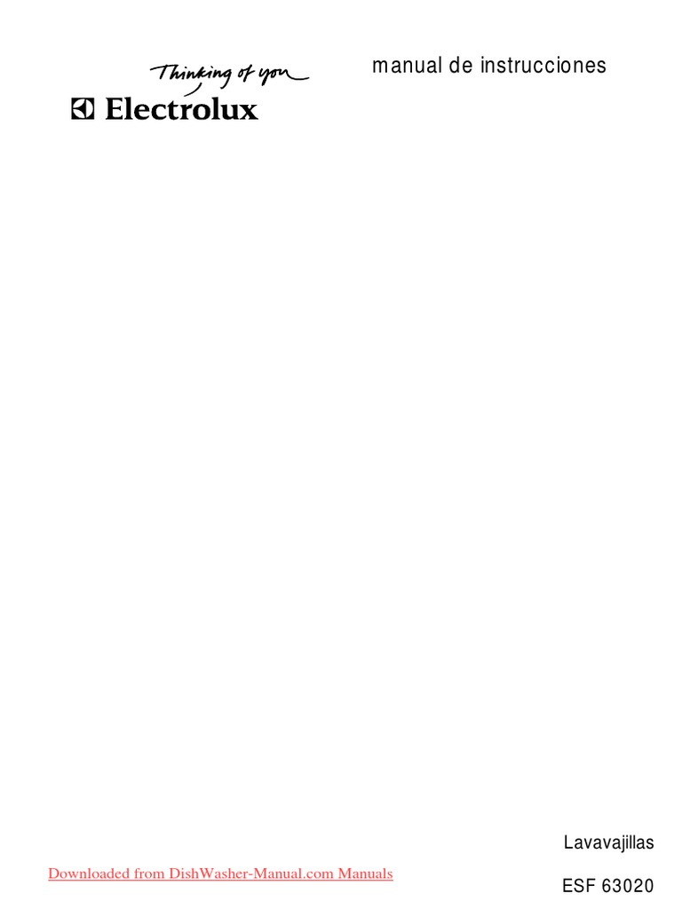 Electrolux LavavajillasESF 63020 | PDF | Lavavajillas | Cuchillería