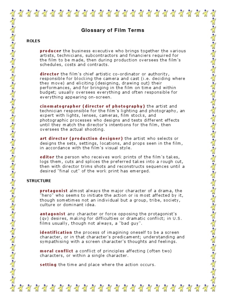 Glossary of Film Terms: produce