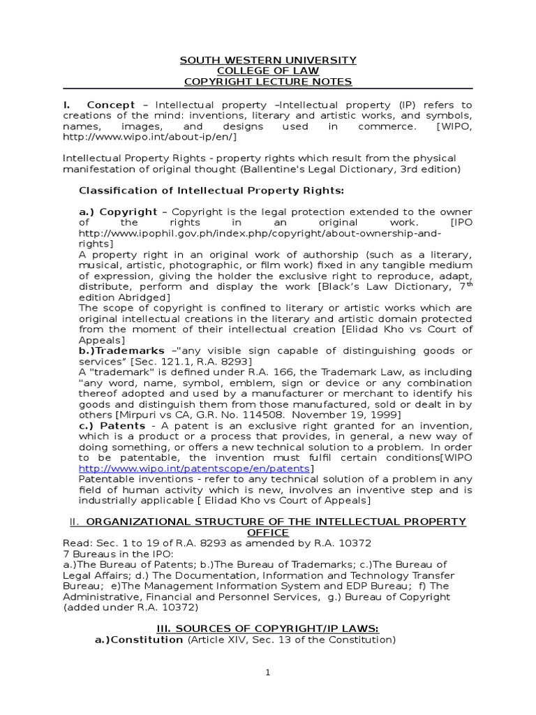An Overview of Copyright Law: Key Concepts, Cases, and Provisions of ...
