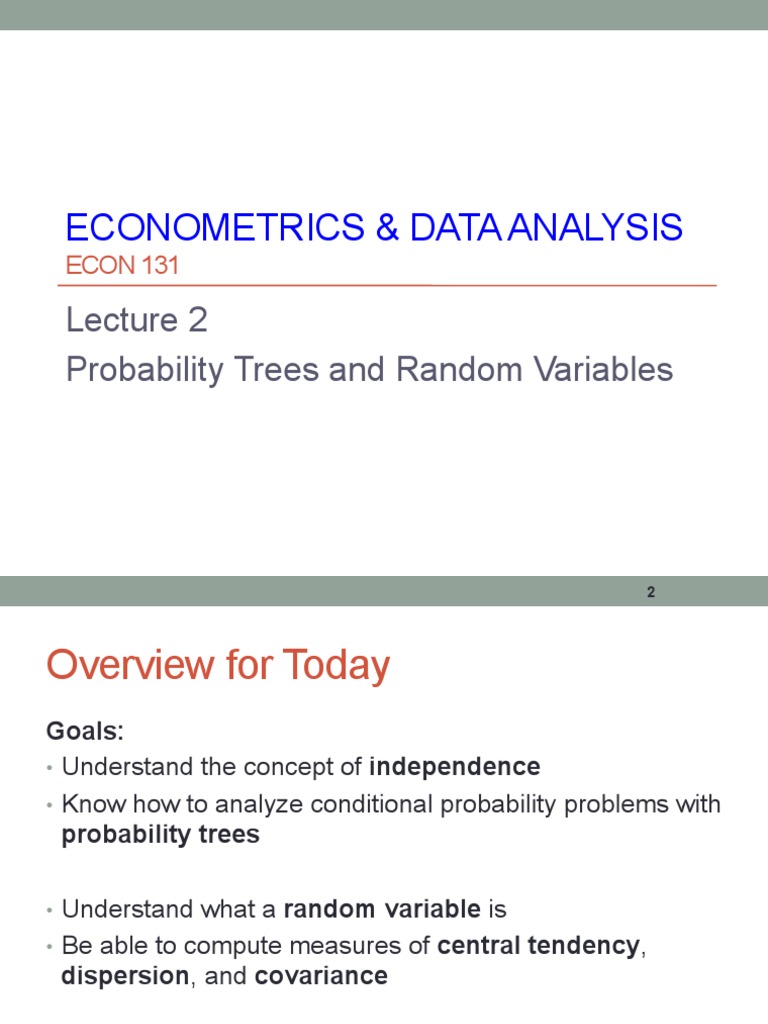 Lecture 2 Random Variables | PDF | Covariance | Variance