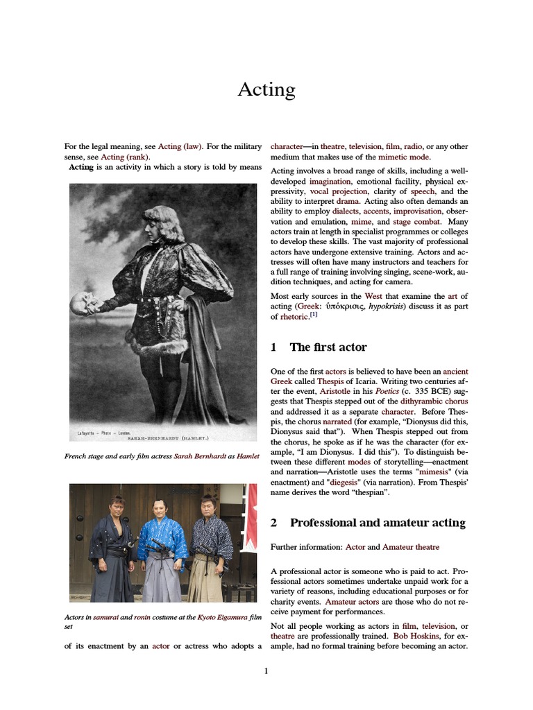 Acting Theory | PDF | Acting | Oral Literature