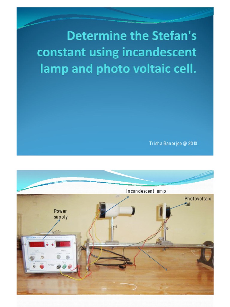 Stefan's Constant | PDF | Incandescent Light Bulb | Solar Cell