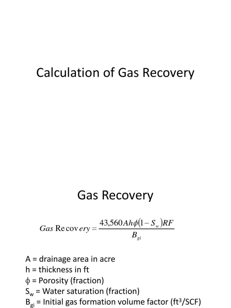 Calculation of BG Gas Formation Volume F | PDF | Phases Of Matter ...