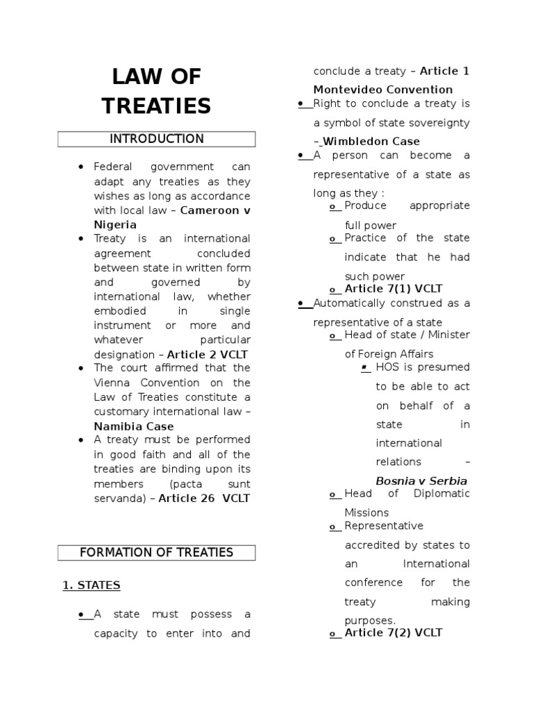 Law of Treaties: Montevideo Convention | PDF | Treaty | International Law