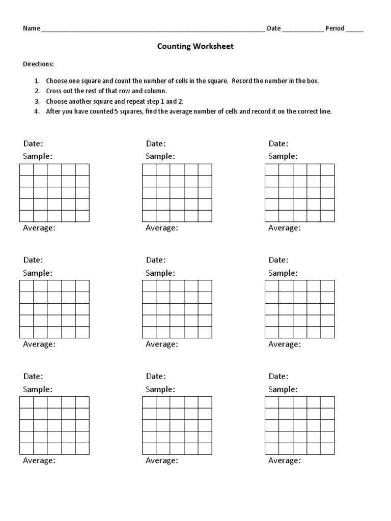 Counting Worksheet | PDF